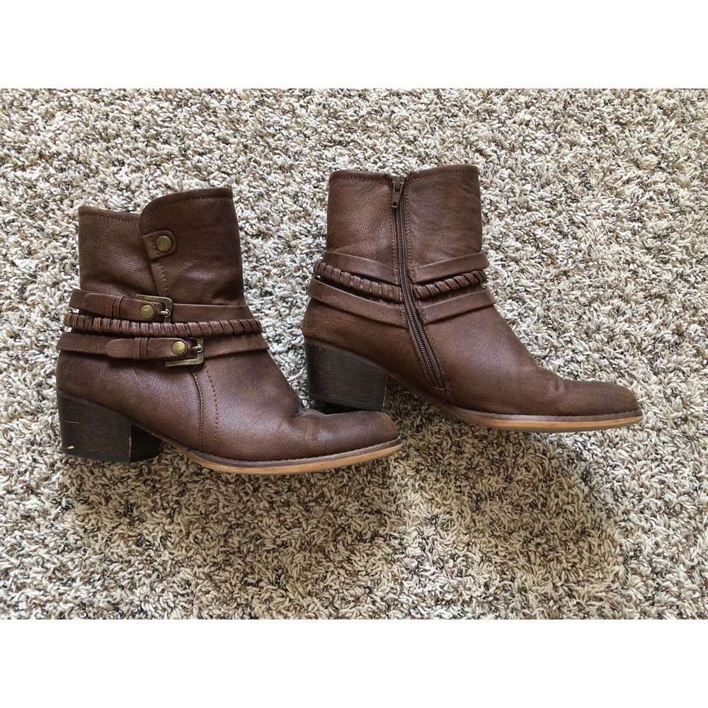 Bare Traps Womens Winsom Brown Ankle Boots Size 11 M … - Gem